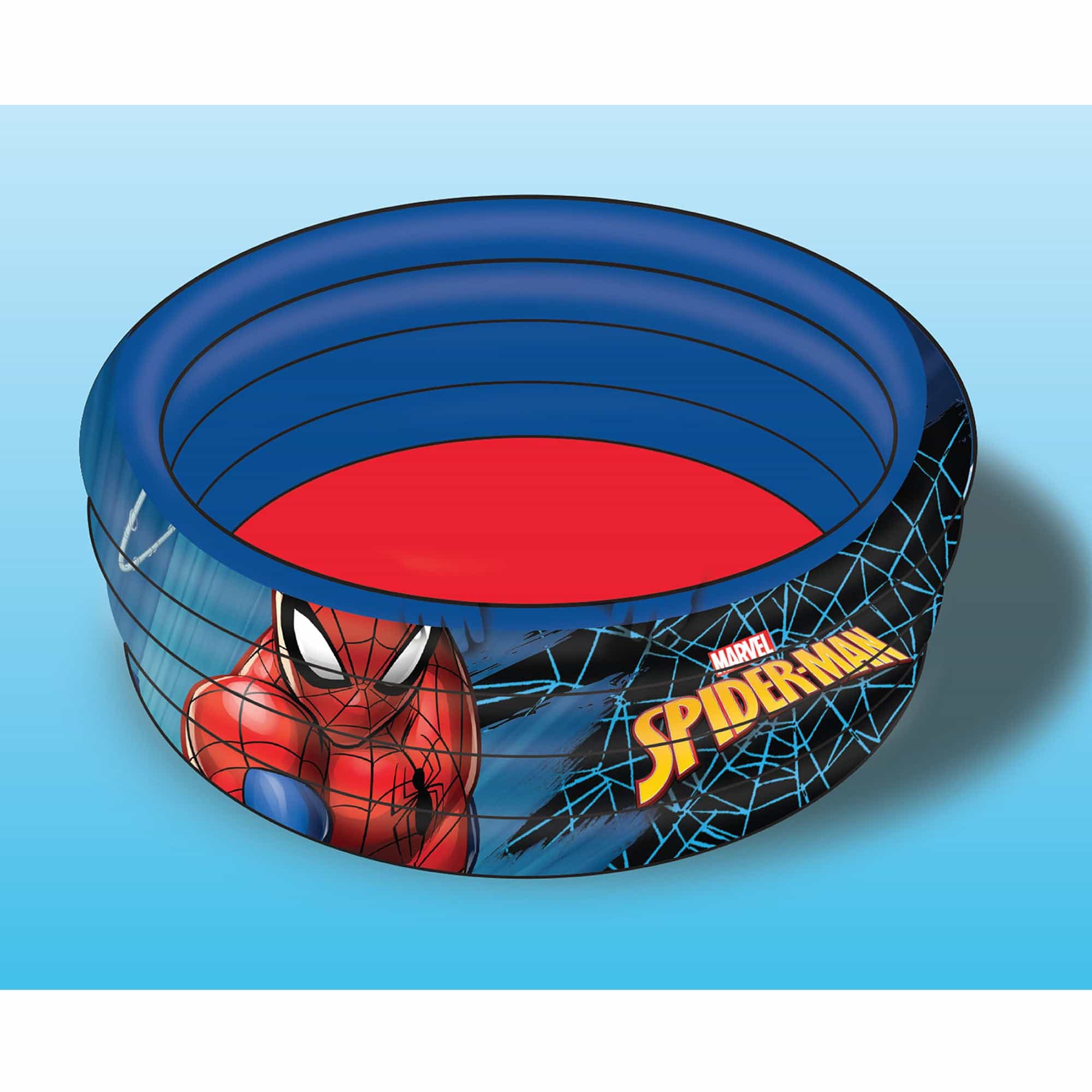 Marvel Spiderman Inflatable Swimming Pool for Kids, 3 Rings Kiddie Poo ...